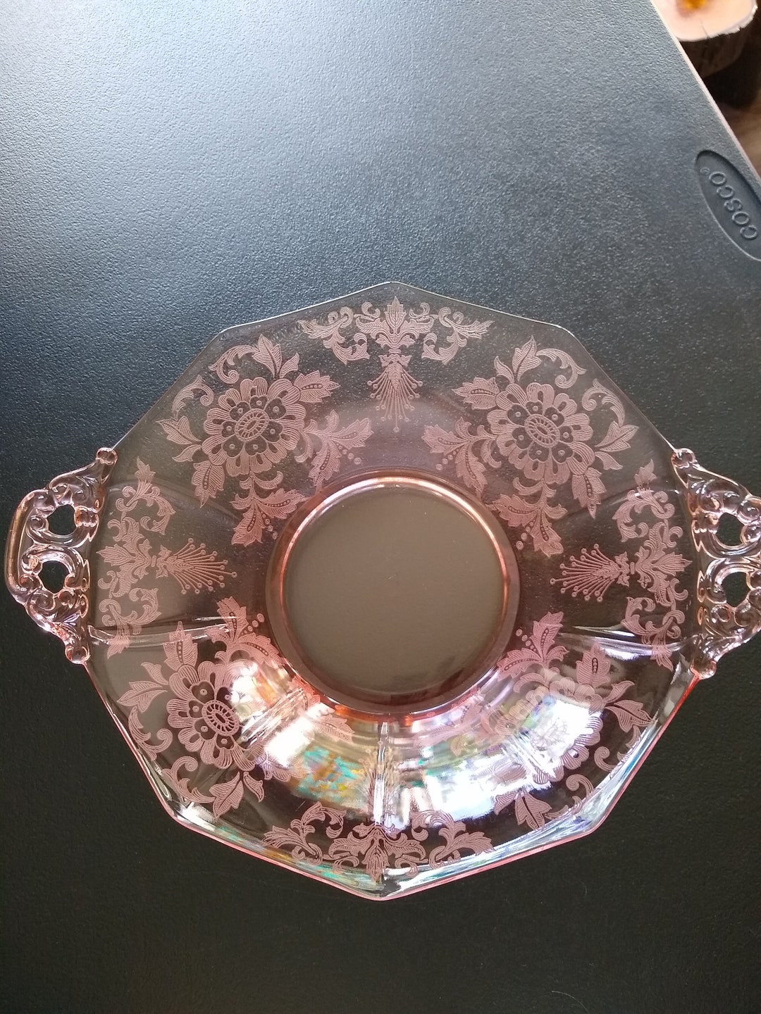 Lorna Pink Decagon Handled Bowl by Cambridge - Etsy