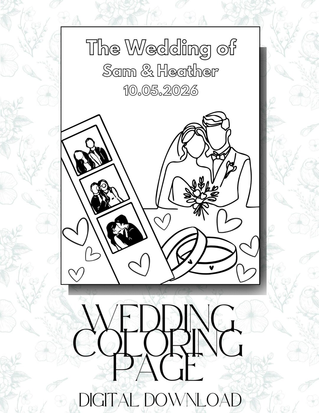 Customizable Wedding Color Page - Etsy