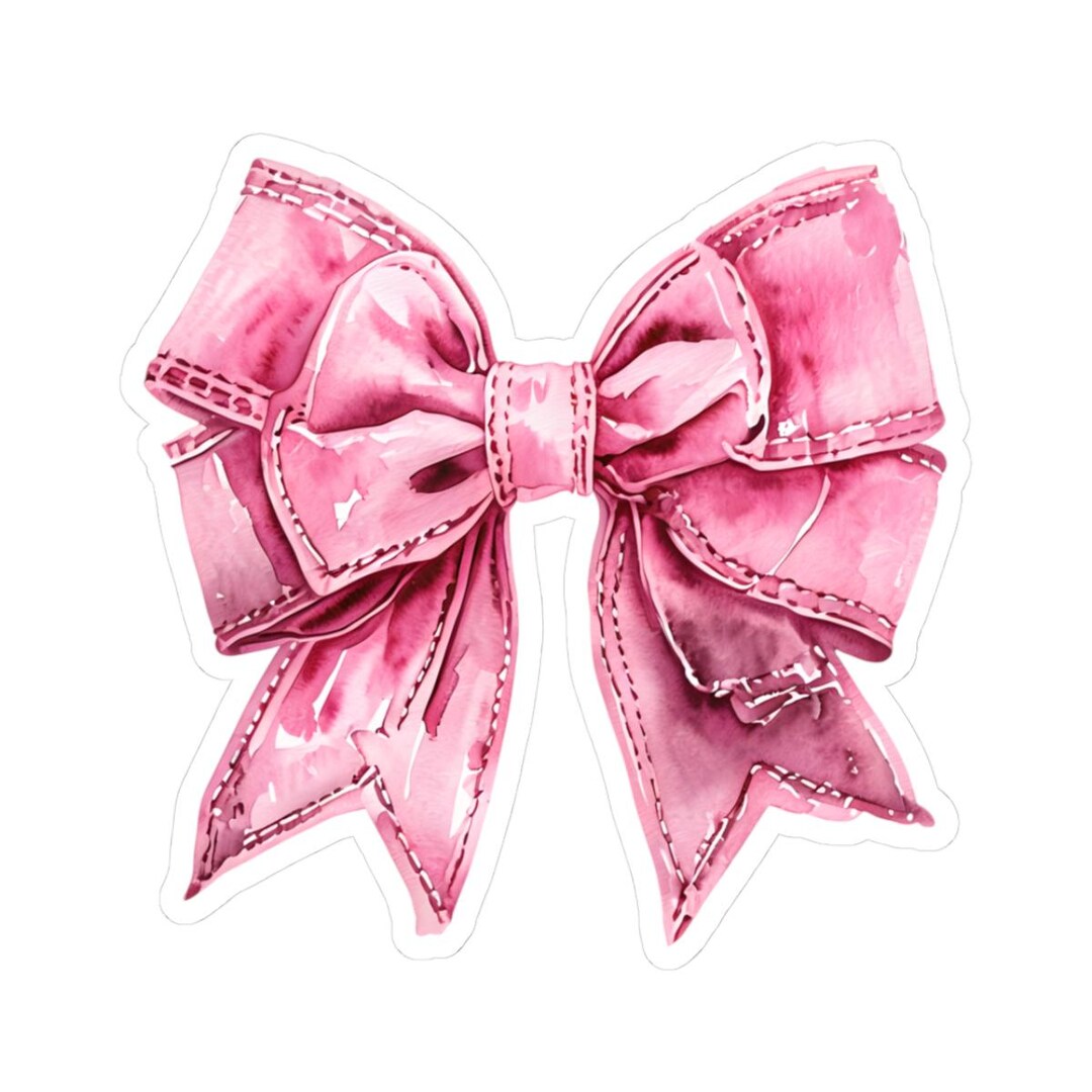 Charming Pink Bow Kiss-cut Stickers, Watercolor Bow Stickers for Gifts ...