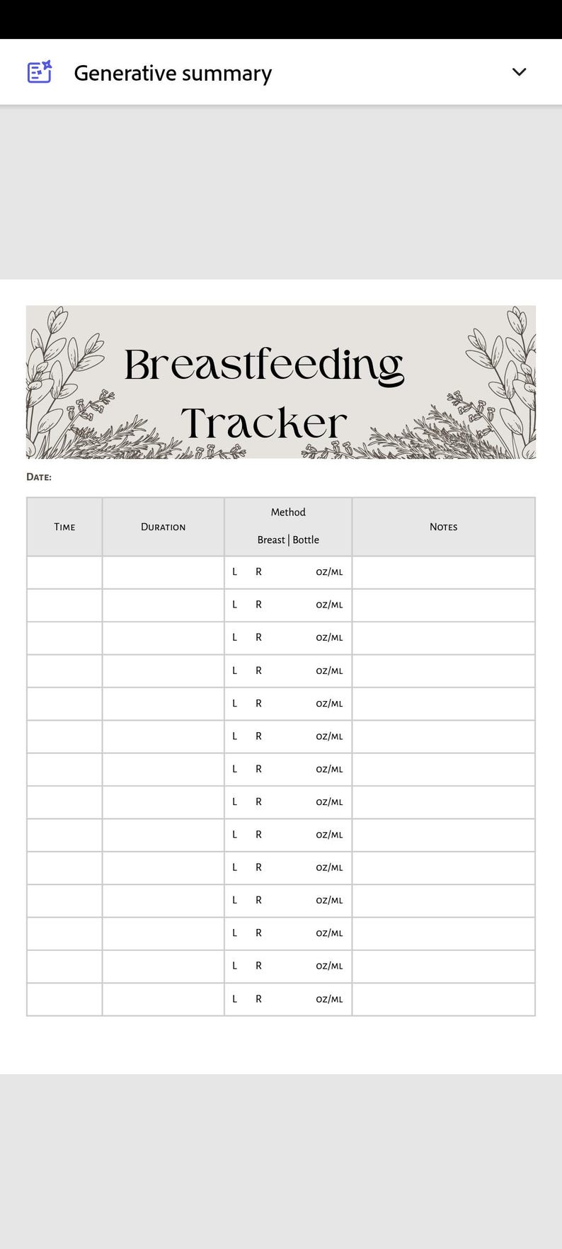 Editable and Printable Breastfeeding Tracker - Etsy