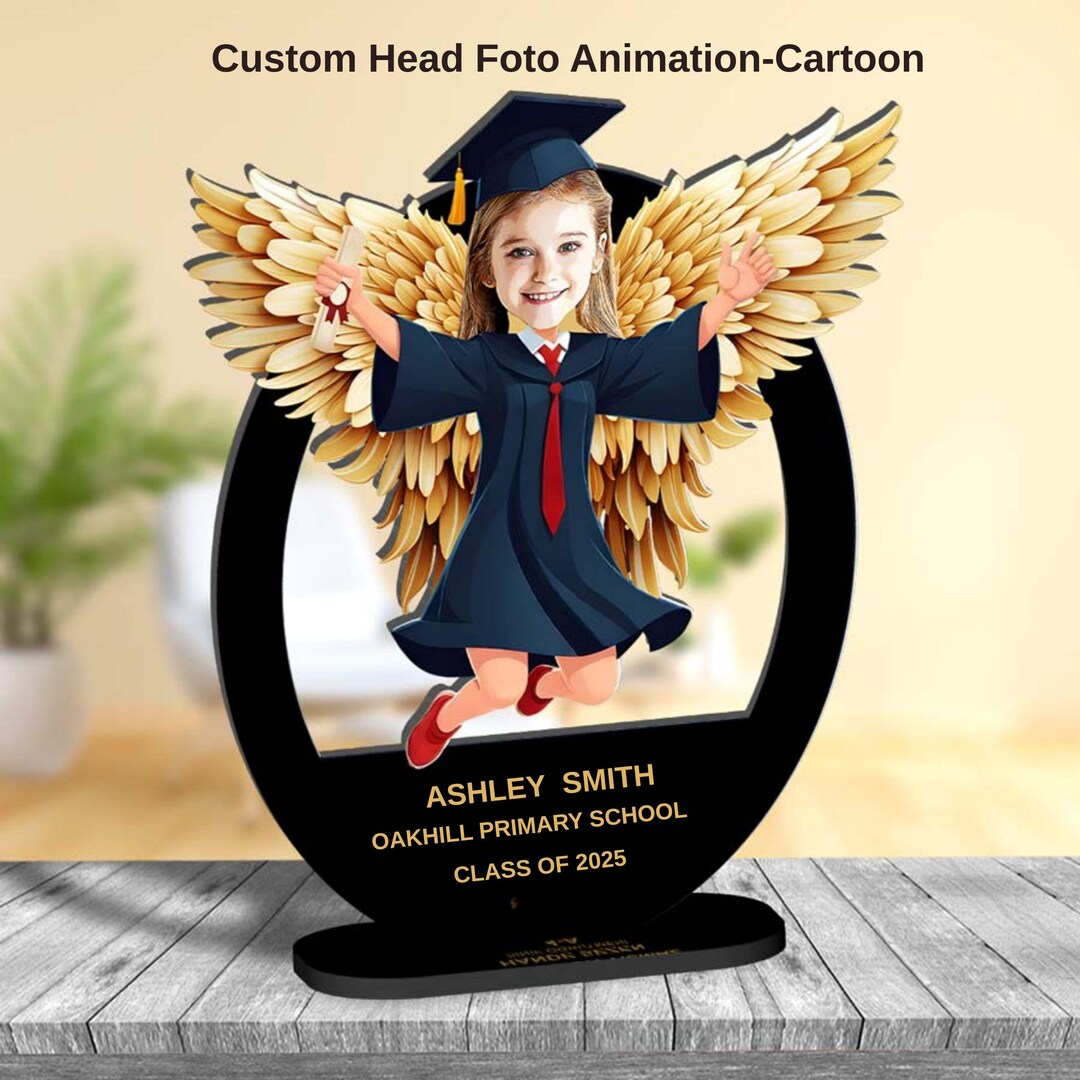 Custom Girl Head Photo Cartoon Animation Graduation Gift, Graduation ...