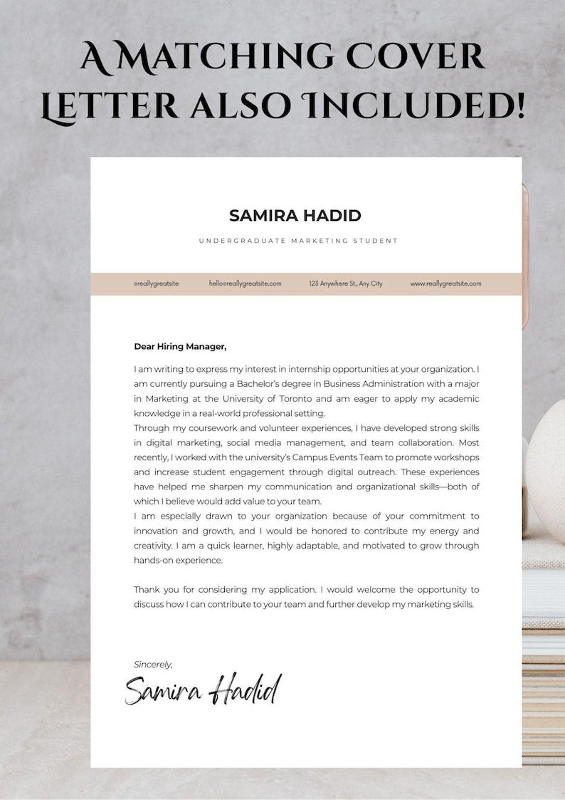 Modern Student Resume Template: No Experience CV, Editable in Canva - Etsy