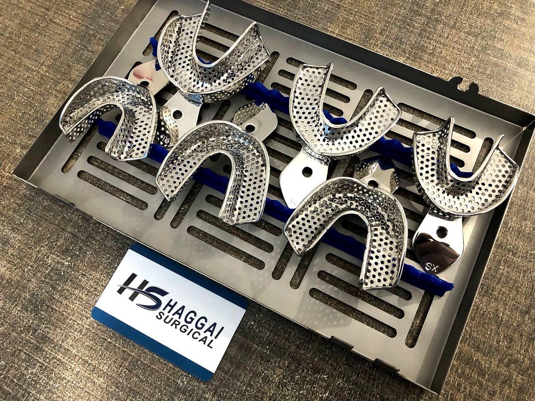 Impression Tray Kit of 6 Pieces | Stainless Steel Dental Trays ...