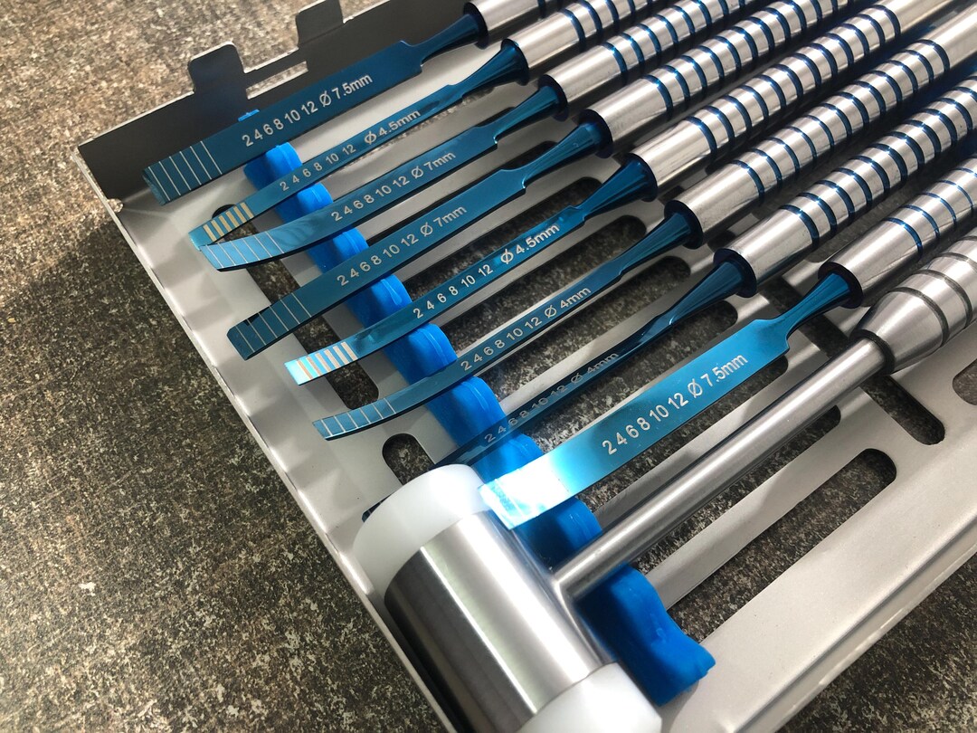 Chisels Set 9 Pcs With Mallet for Bone Splitting | Surgical Orthopedic ...