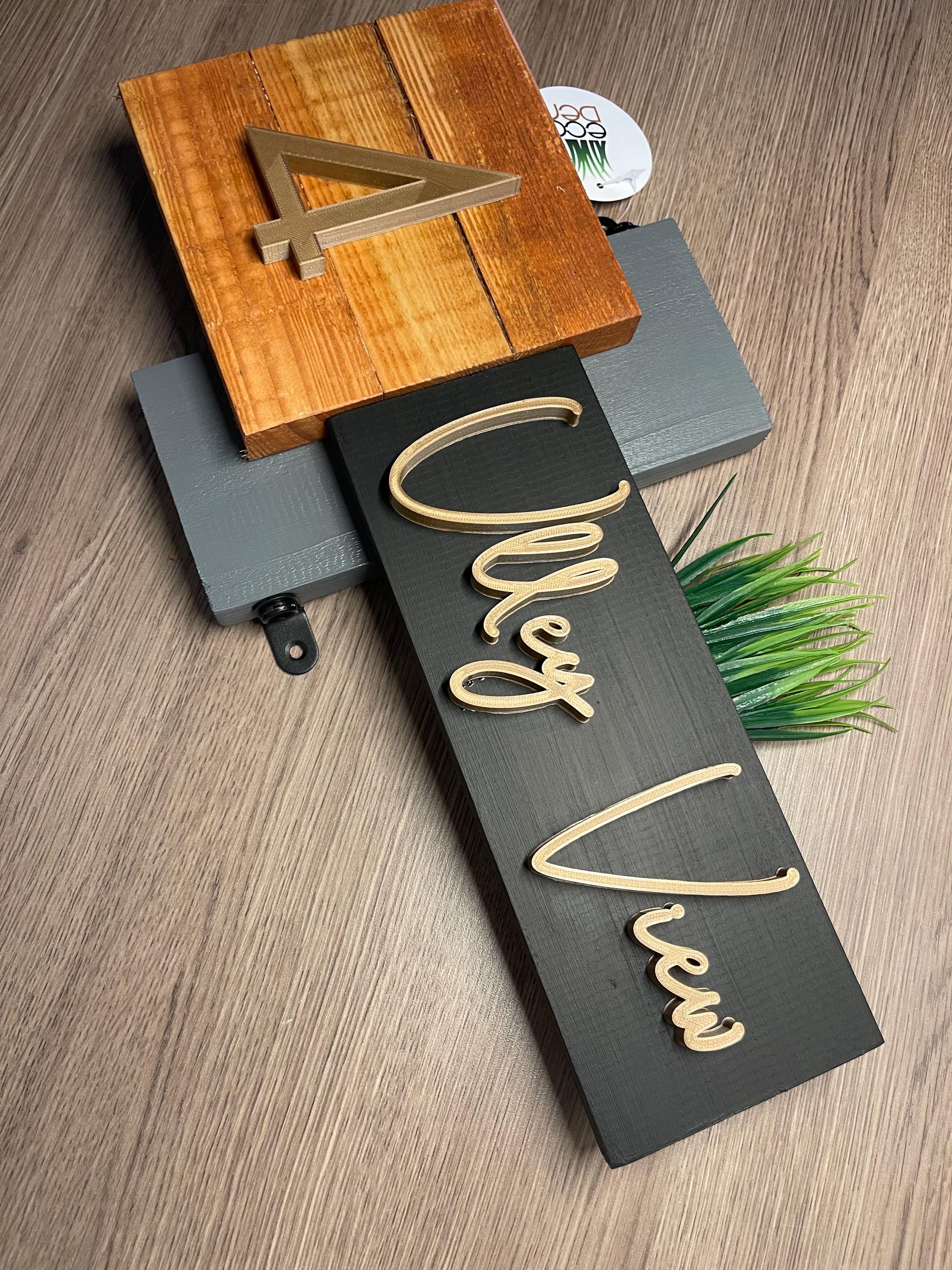 HEARTH Handmade Wooden House Number Sign: Weatherproof Larch - Etsy