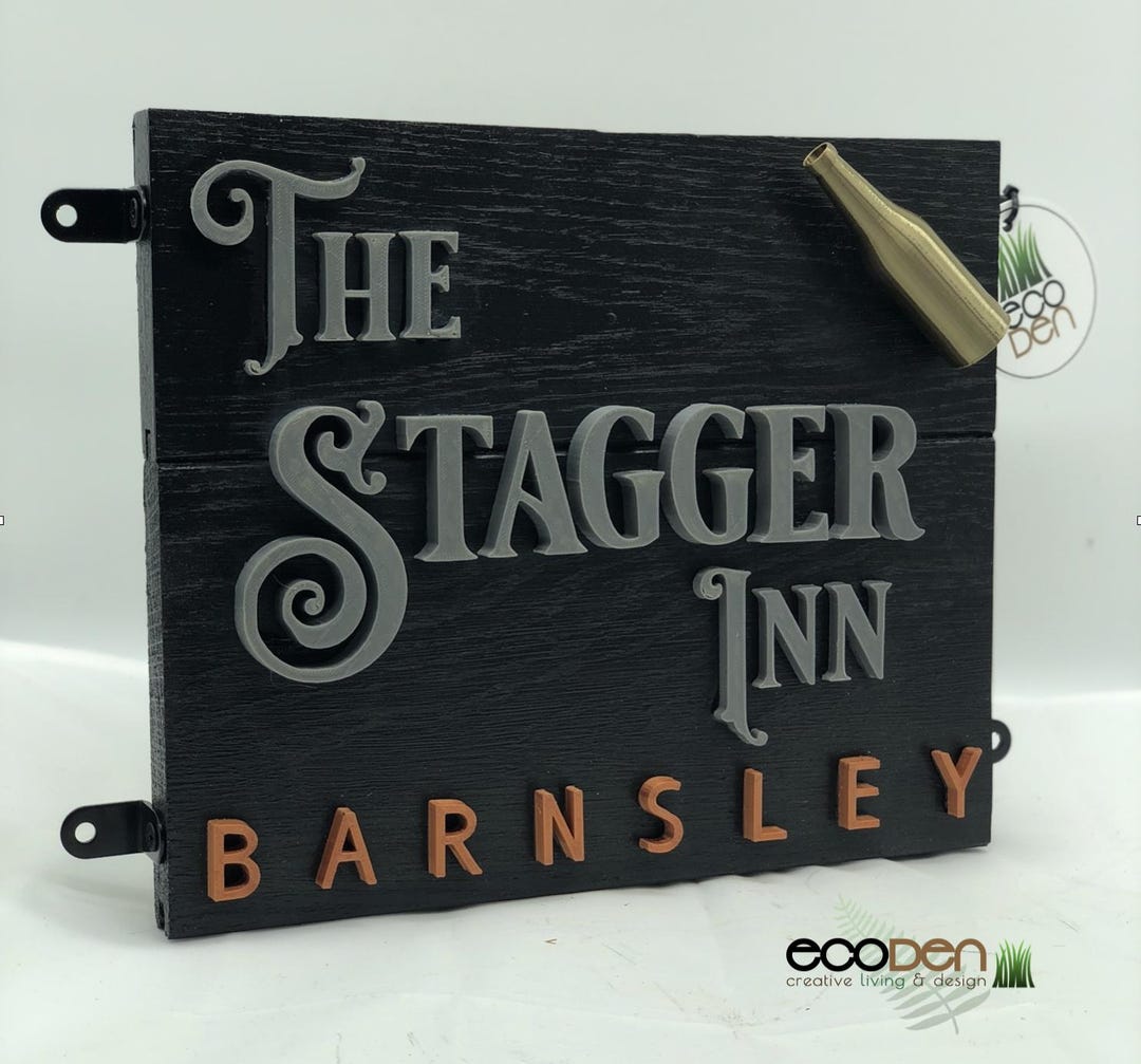Stagger Bar Sign – Custom Home Bar Plaque – Personalised Man Cave Pub ...