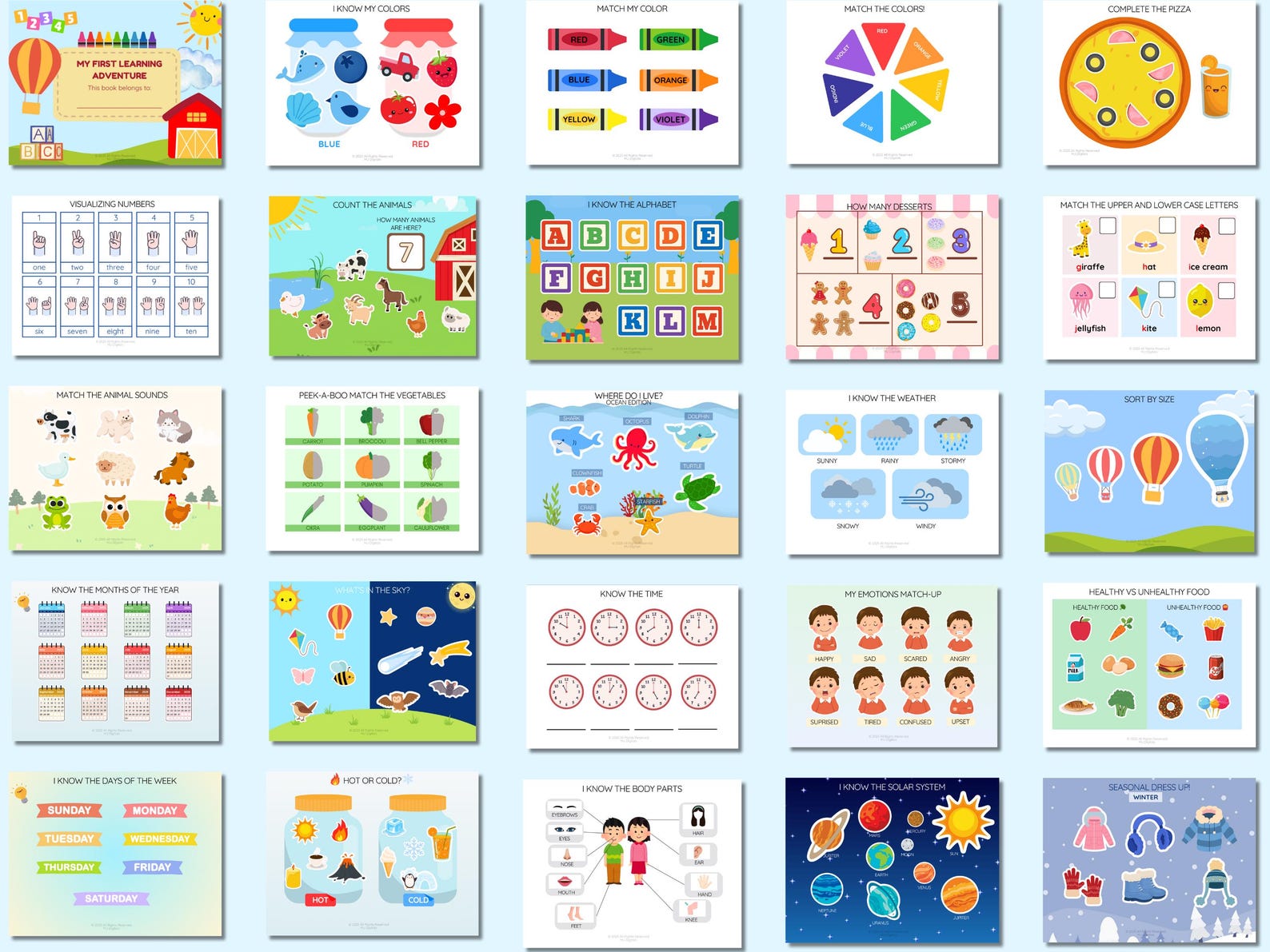 Toddler Learning Binder | Busy Book Printable | Preschool Activities ...