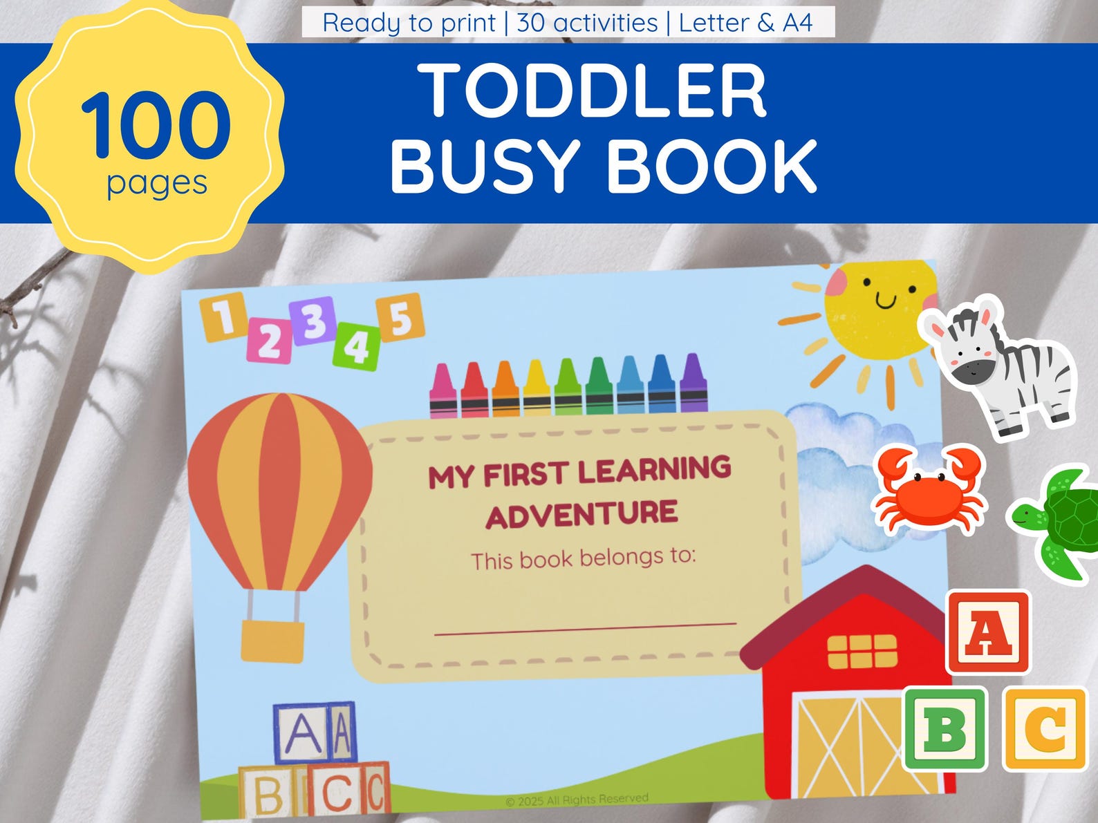 Toddler Learning Binder | Busy Book Printable | Preschool Activities ...
