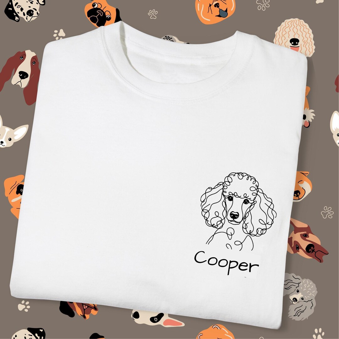 Camiseta personalizada com poodle, raça e nome do animal: presente ...