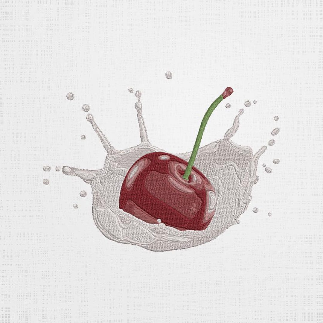 Cherry Splash Embroidery Design: 6 Sizes (digital Download) - Etsy