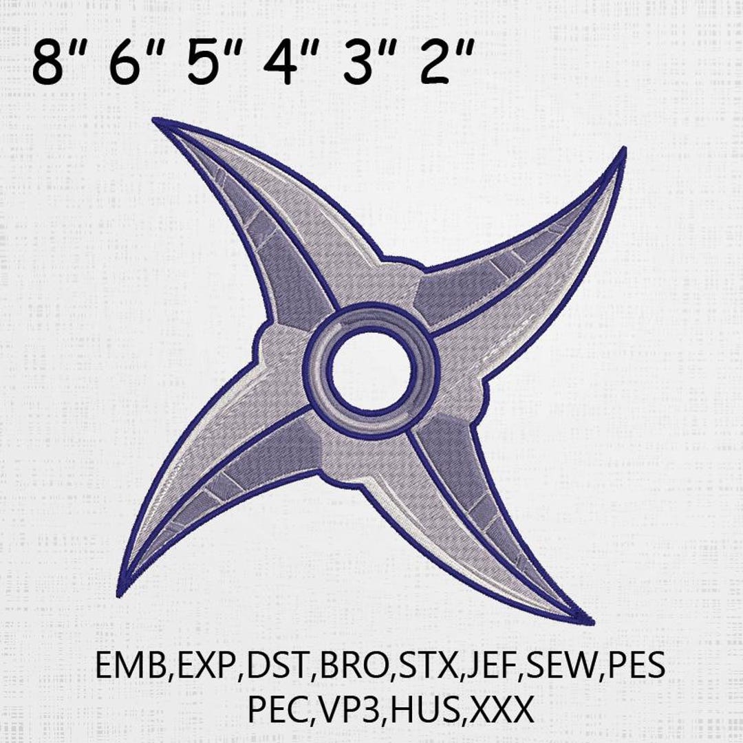 Shuriken Embroidery - Ninja Star Stitch Pattern - Martial Arts Machine File - 6 Sizes - Etsy