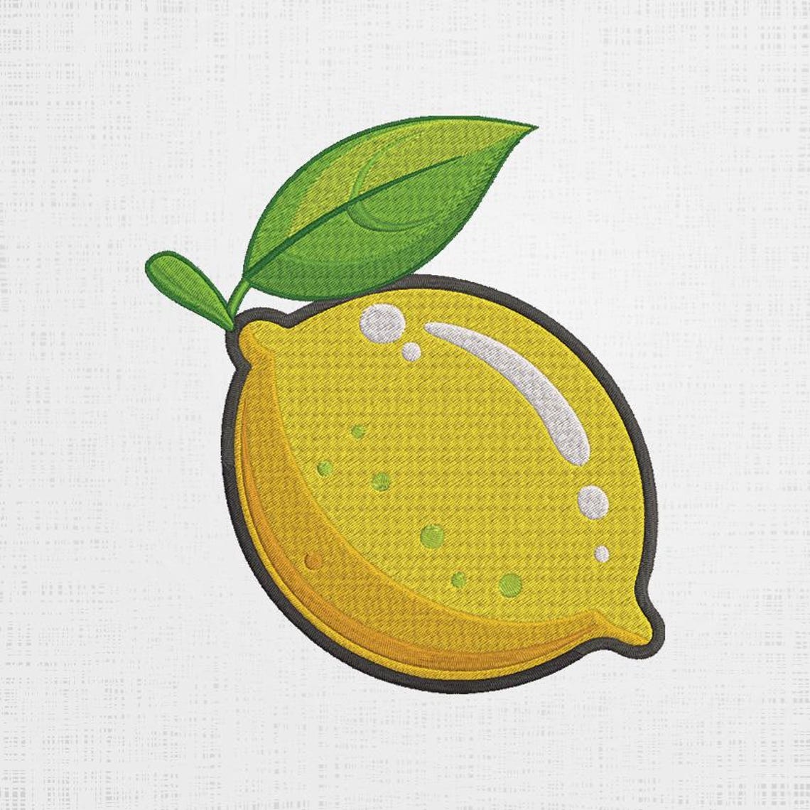 Lemon Embroidery Design - Cute Citrus Fruit Patch - Digital Lemon ...