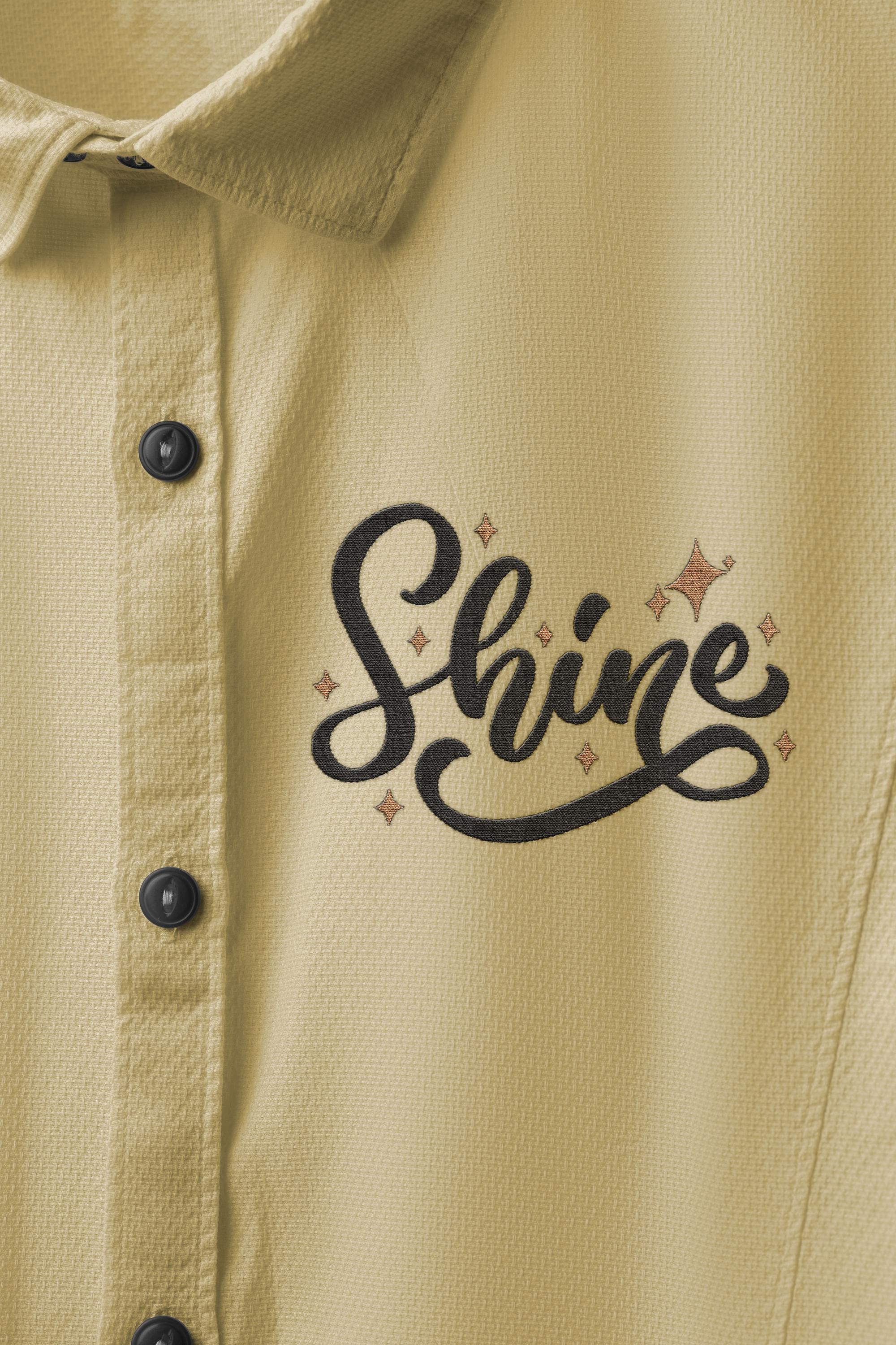 Shine Hand Lettering Embroidery Design: Inspirational Word Art (6 Sizes ...