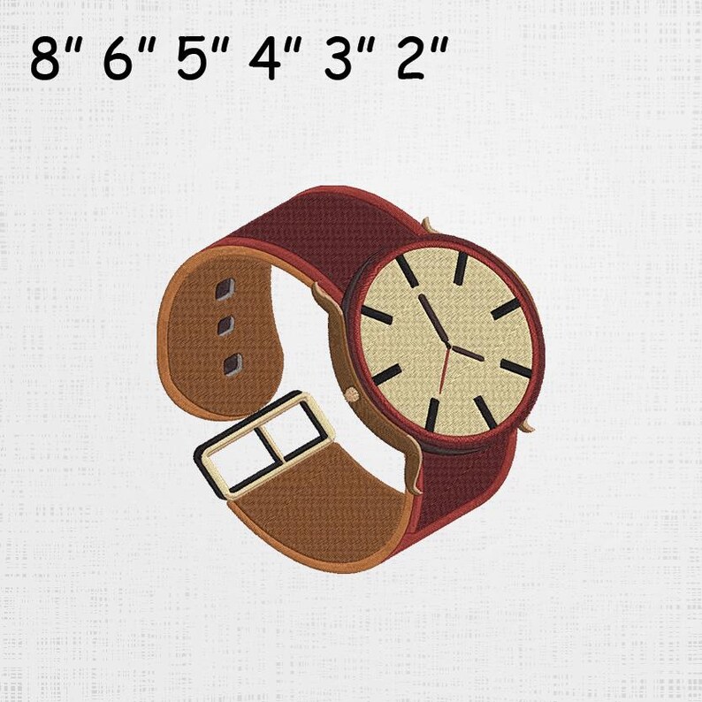 Watch Embroidery - Timepiece Machine File -hand Watch Pattern - 6 Sizes ...