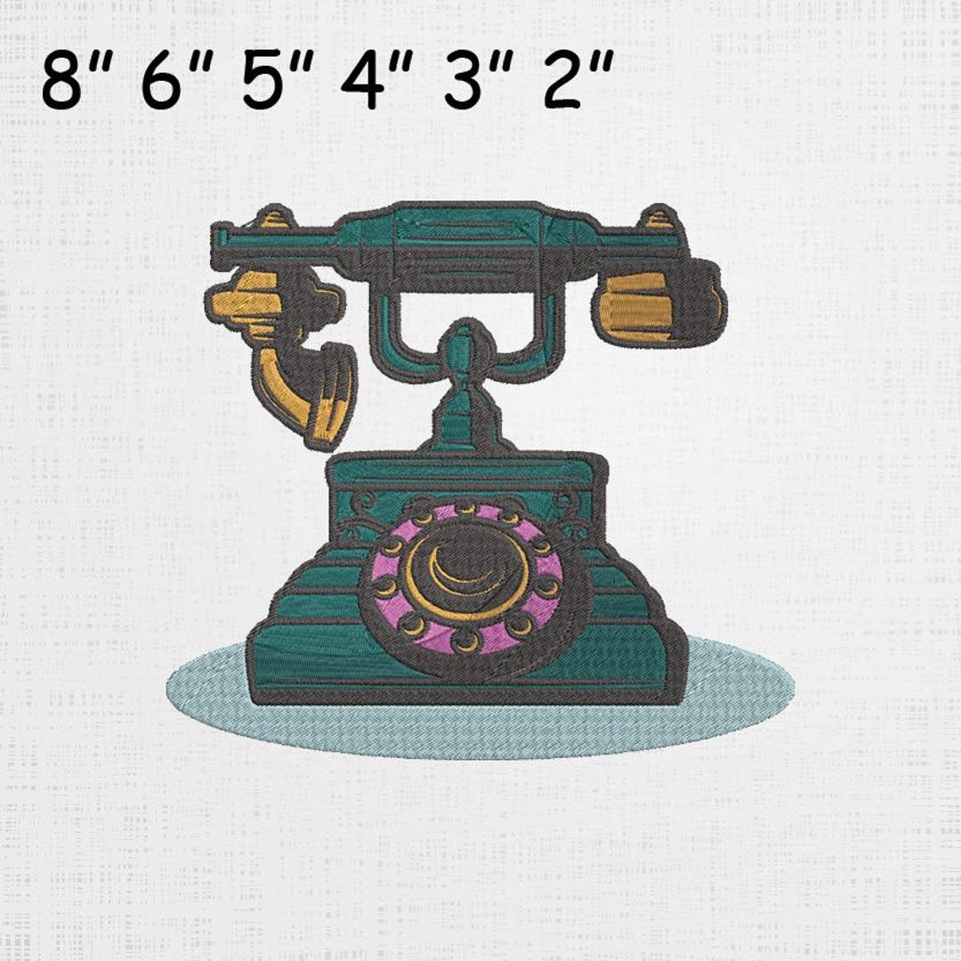 Antique Telephone Embroidery - Classic Telephone Pattern - Vintage ...