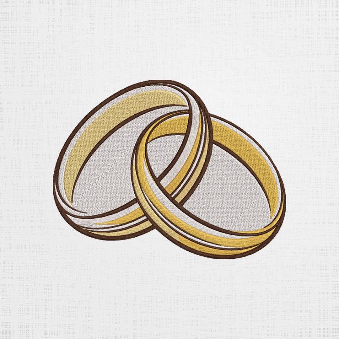 Gold Ring Embroidery - Wedding Rings Machine File - Marriage Symbol ...