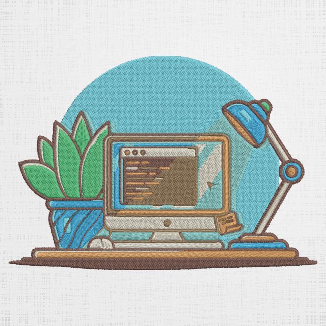 Computer Machine Embroidery - Aesthetic Programmer Desk Embroidery ...