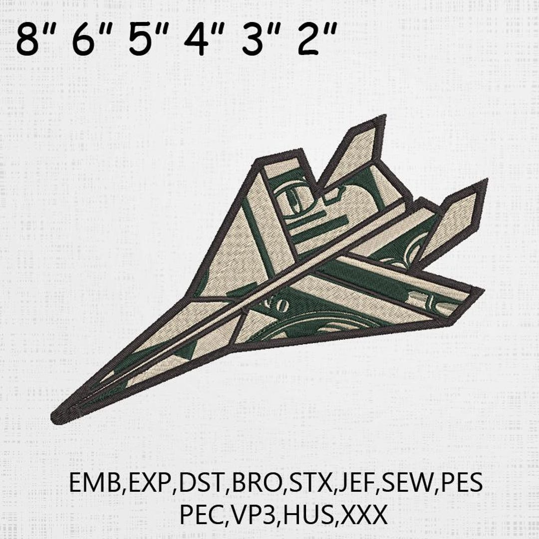 Money Paper Airplane Embroidery - Paper Airplane Machine File - Jet ...