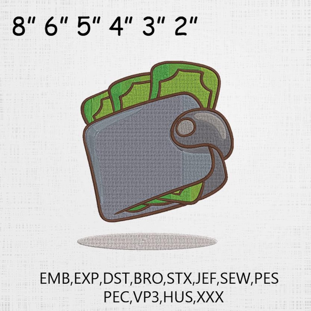 Embroidered Wallet With Cash - Money Wallet Machine File - Wallet With ...