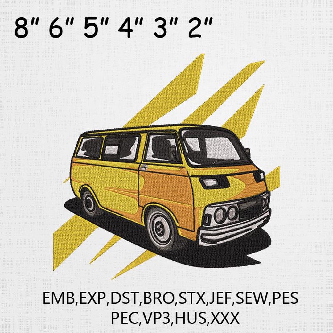 Vintage Camper Van Embroidery Design: Retro 70s Applique (digital ...