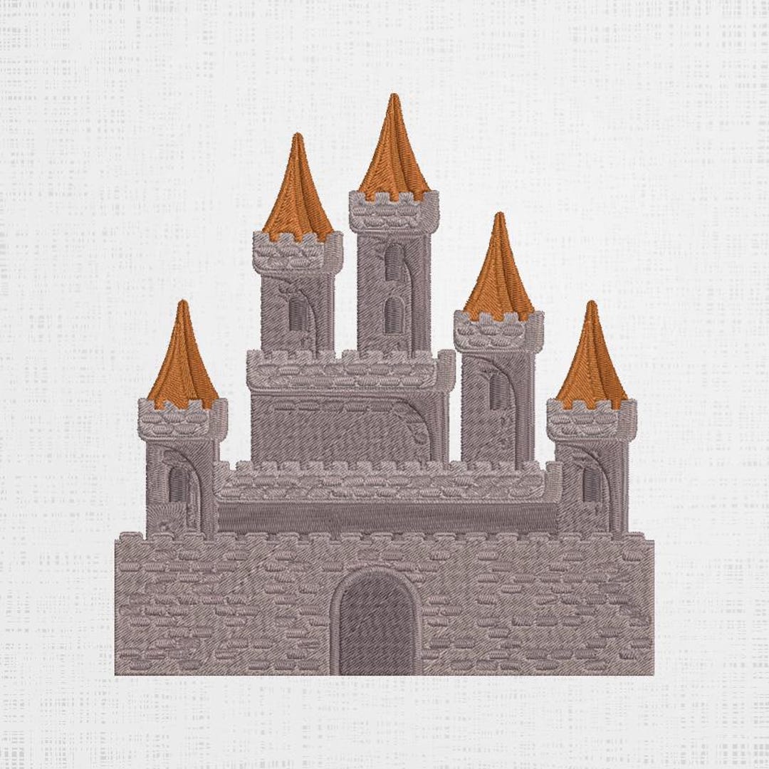 Fairy Tale Castle Embroidery Design: Machine Stitch Pattern (5 Sizes ...