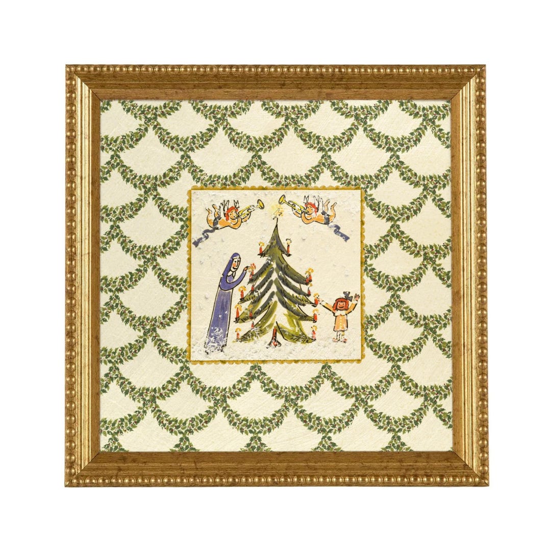 Storybook Christmas, FRAMED - 8x8", Vintage, Christmas Decor, Home ...