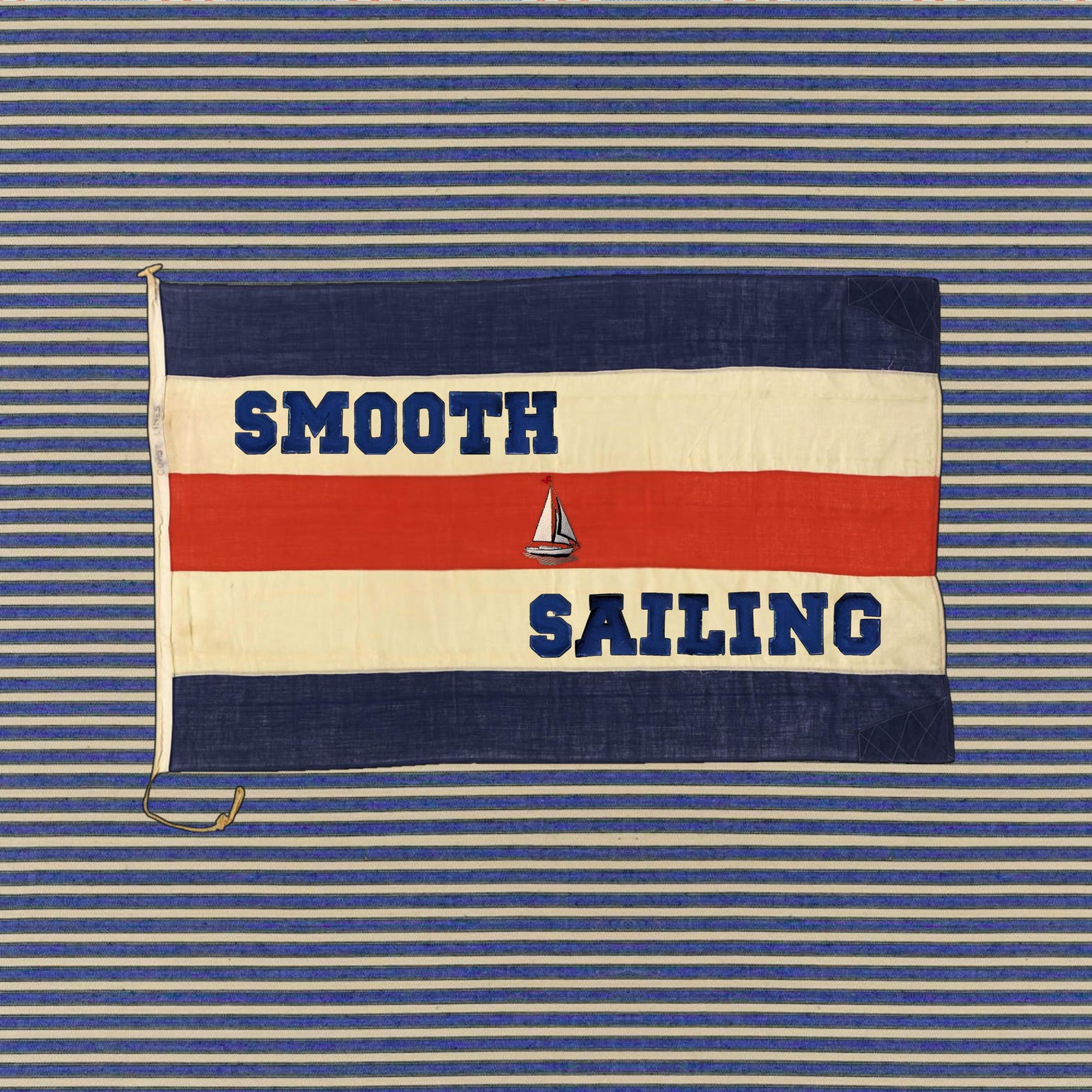 Smooth Sailing - Framed - Vintage Nautical Flag Giclee Print - 8x8 ...
