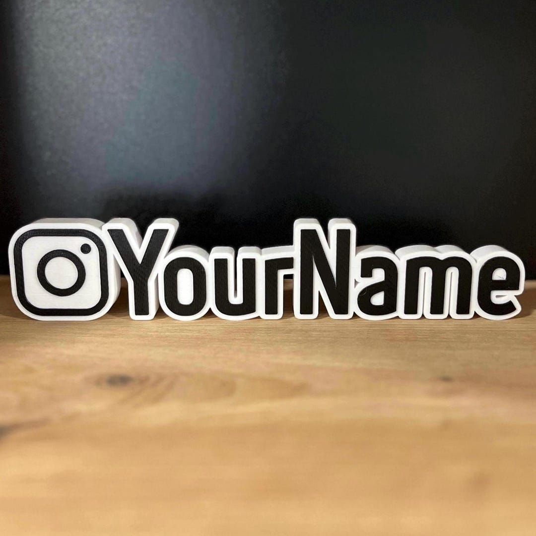 Custom Instagram Username Sign – Personalized IG Logo Name Plaque, Desk ...