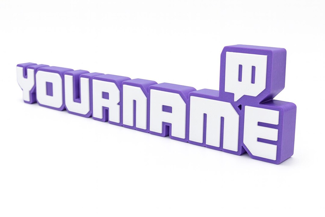 Custom Twitch Name Plaque – Personalized Name – Streamer Desk Decor ...