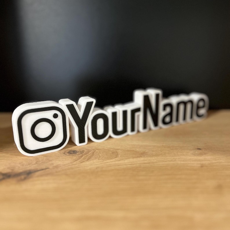 Custom Instagram Username Sign – Personalized IG Logo Name Plaque, Desk ...