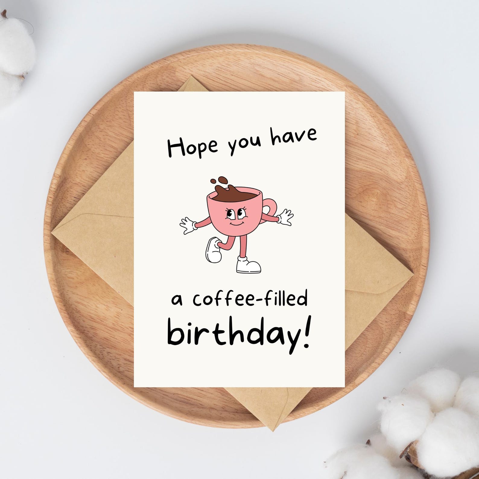 Cute Coffee Birthday Card- Happy Birthday Card-coffee Birthday Card ...