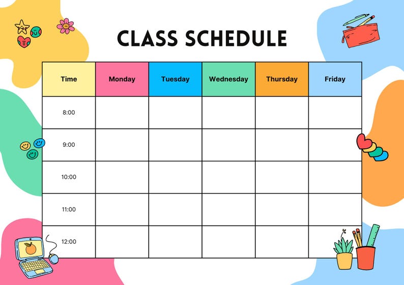 Academic Success Planner | Printable School Schedule - Etsy