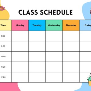 Academic Success Planner | Printable School Schedule - Etsy