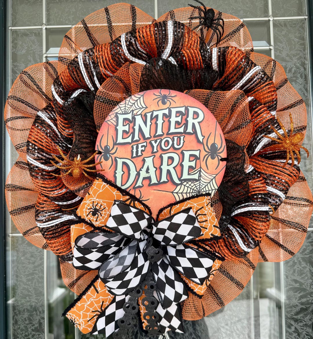 Spooky Halloween “enter If You Dare” Wreath - Etsy