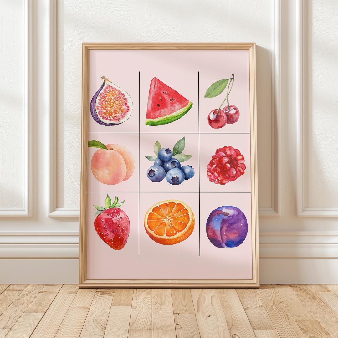 Fruits Printable Wall Art Aesthetic Print Decor, Kitchen Print, Kitchen ...