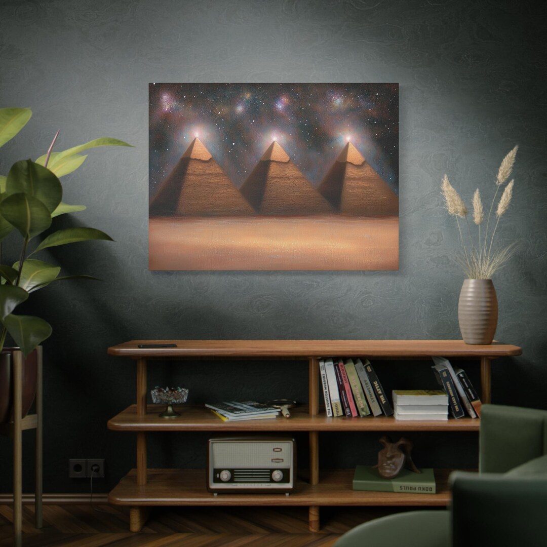 Canvas Wall Art Pyramid of Giza at Night Canva Home Decor Egypt Print ...