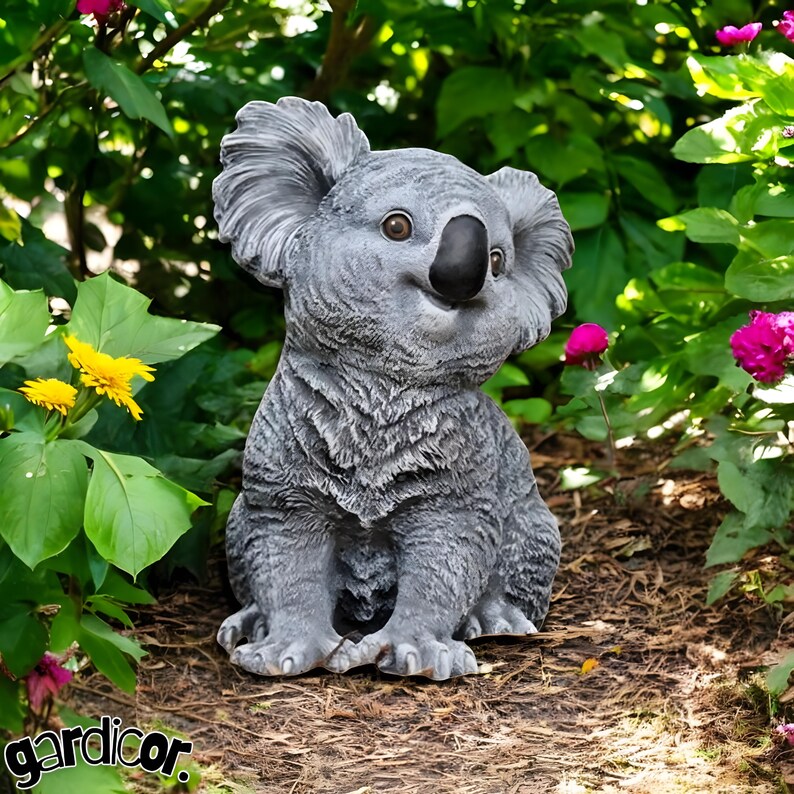 Stone Koala Statue, Cute Koala Garden Figurine, Outdoor Animal Statue ...