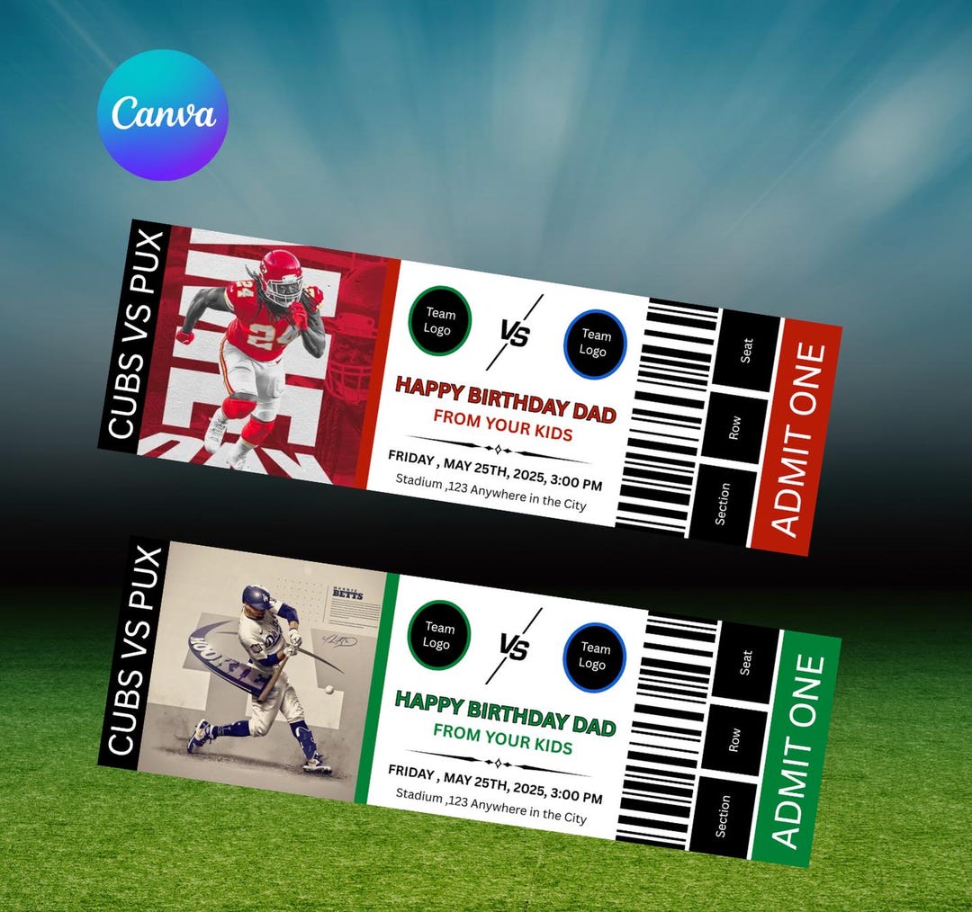 Editable Baseball Ticket Template,custom Yankees Ticket,digital ...