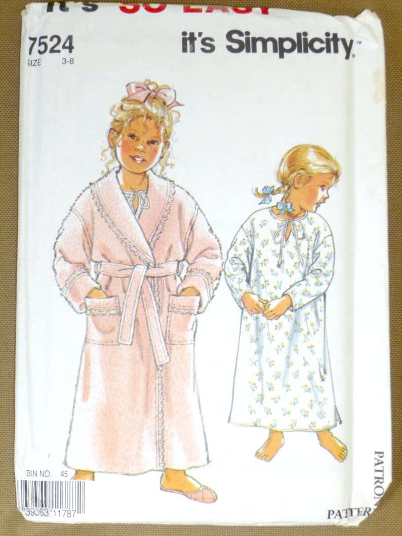 New Un-cut Little Girl's Robe and Nightgown Pattern Sizes 3 to 8 8 - Etsy