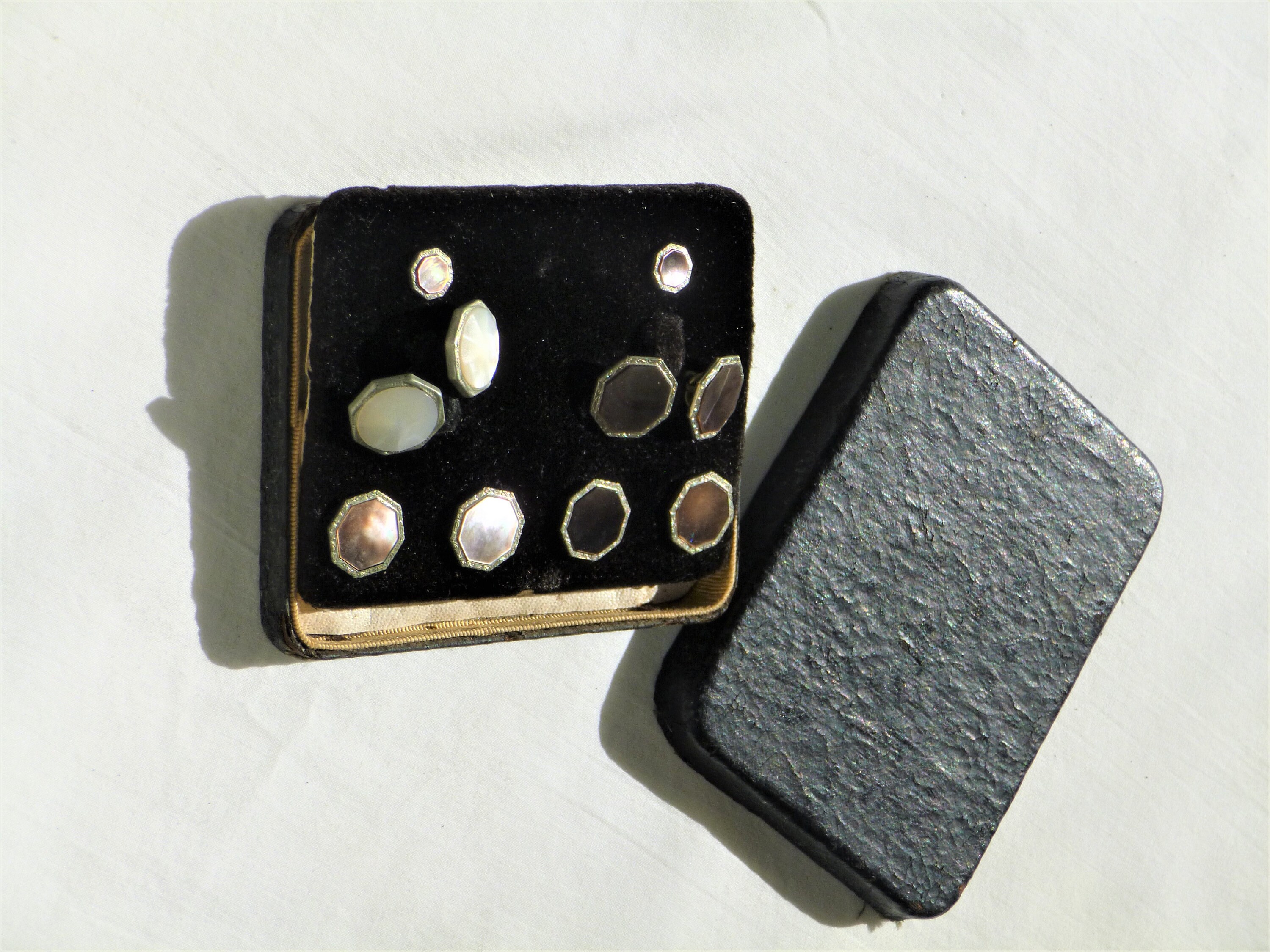 Clark Platinum Inlay, Gold-filled Cufflink, Collar Stud Set, Groom's ...