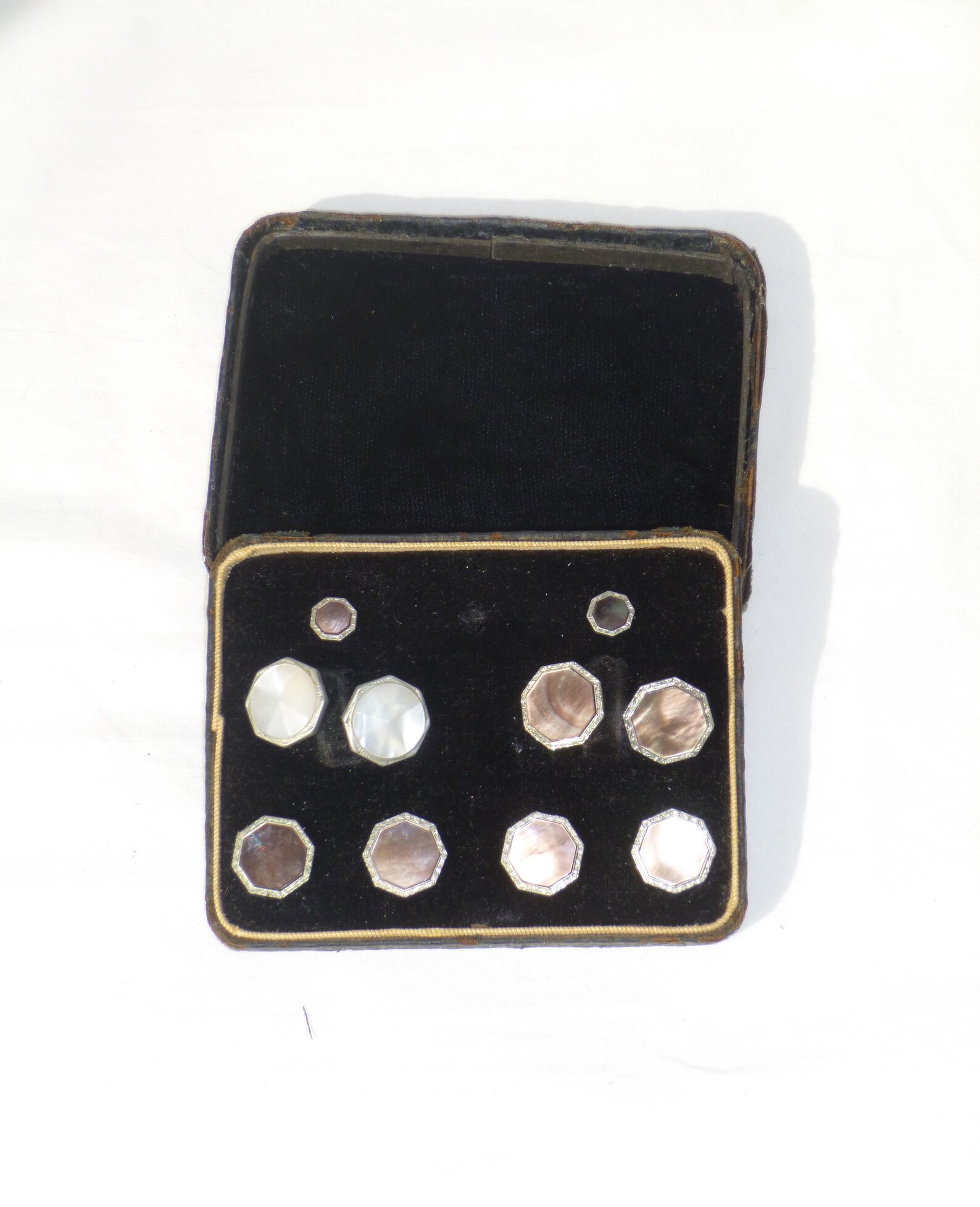 Clark Platinum Inlay, Gold-filled Cufflink, Collar Stud Set, Groom's ...