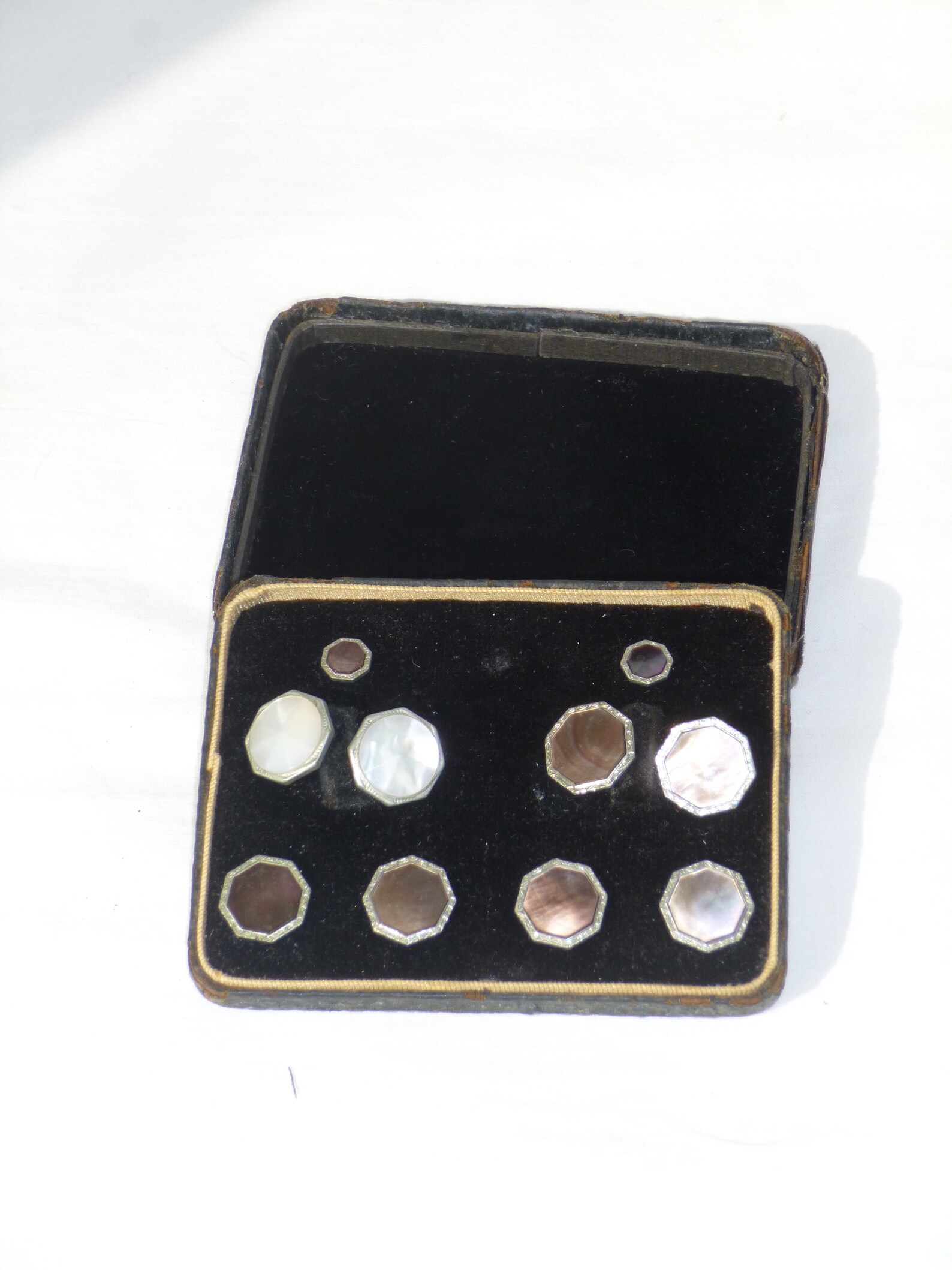 Clark Platinum Inlay, Gold-filled Cufflink, Collar Stud Set, Groom's ...