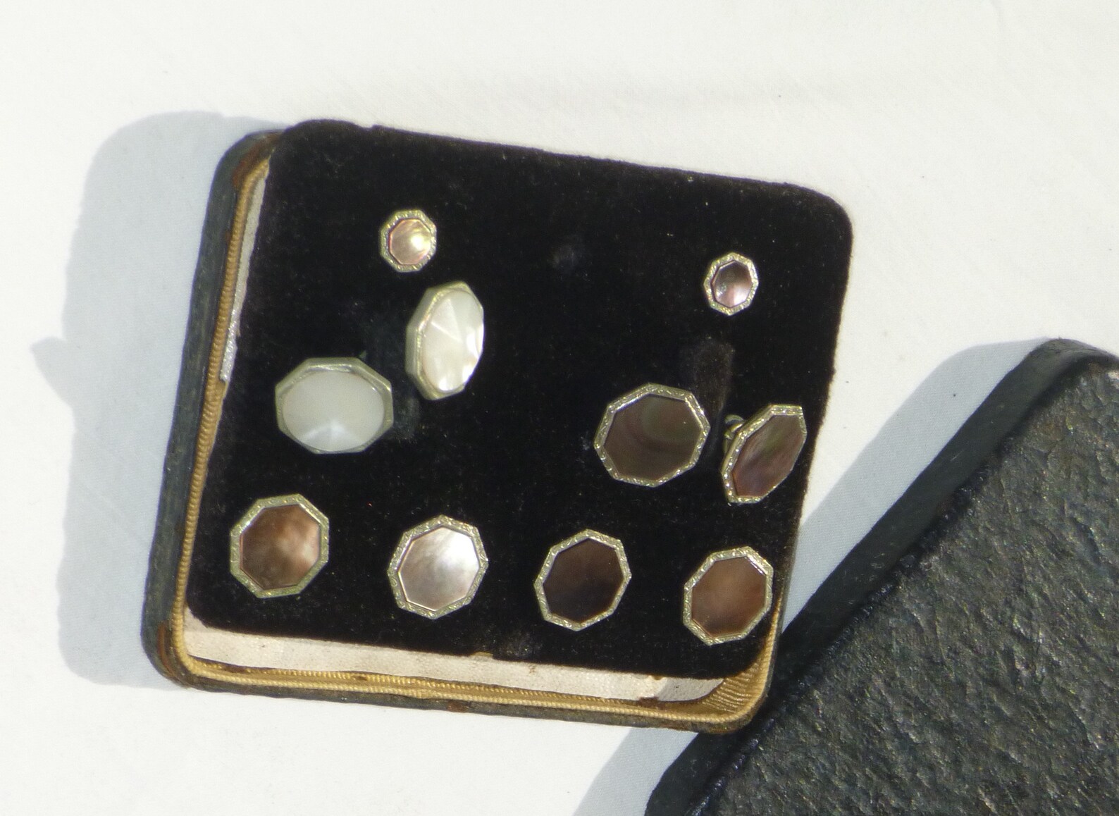 Clark Platinum Inlay, Gold-filled Cufflink, Collar Stud Set, Groom's ...