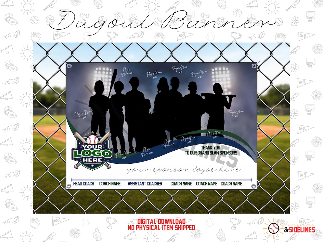 Custom Baseball Dugout Banner | Digital File | Personalized Team Banner ...