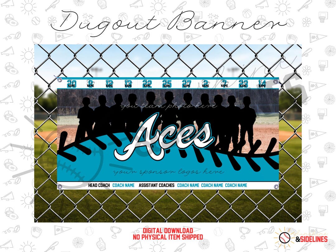 Custom Baseball Dugout Banner | Digital File | Personalized Team Banner ...