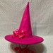 Hot Pink Practical Witch Hat- Pink Wool Felt Hat With Satin Ribbon Ties ...