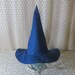 Blue Starry Wizard/Witch Hat Denim Blue Wool Felt Hat with | Etsy
