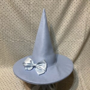 Powder Blue Practical Witch Hat- Light Blue Wool Felt Hat With Satin ...