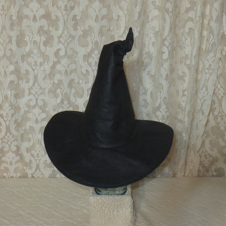 Everyday Black Wizard/witch Hat Crooked Top - Etsy