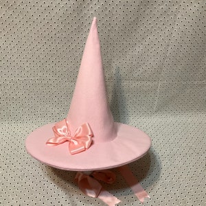 Ballet Pink Practical Witch Hat Pink Wool Felt Hat With Satin Ribbon ...